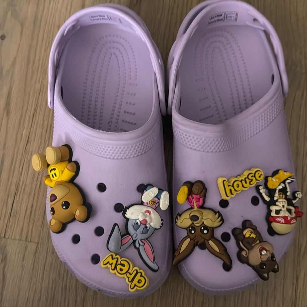 Justin Bieber Drew House Lavender Crocs - Gem